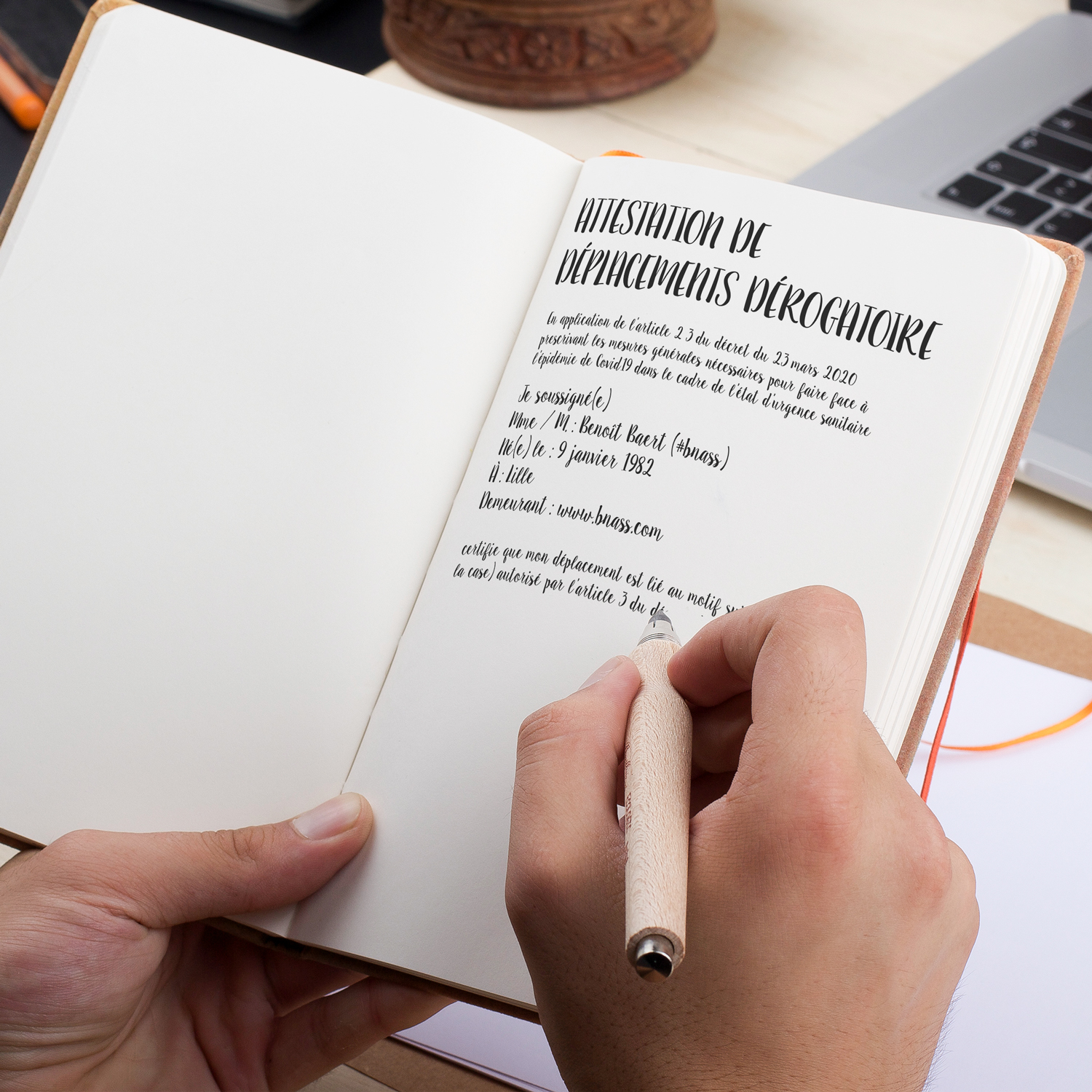 Attestation de déplacements dérogatoire • 3 avril 2020 - b°nass Attestation de déplacements dérogatoire • 3 avril 2020 - b°nass